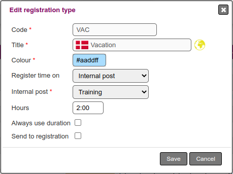 Registration types
